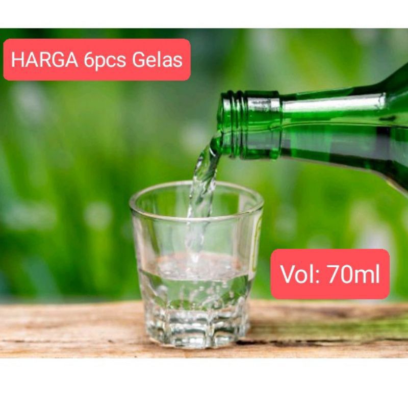 Jual [6pcs] Gelas SLOKI SOJU KOREA 70ml/ Gelas Korea Soju Arak Putih SJ ...