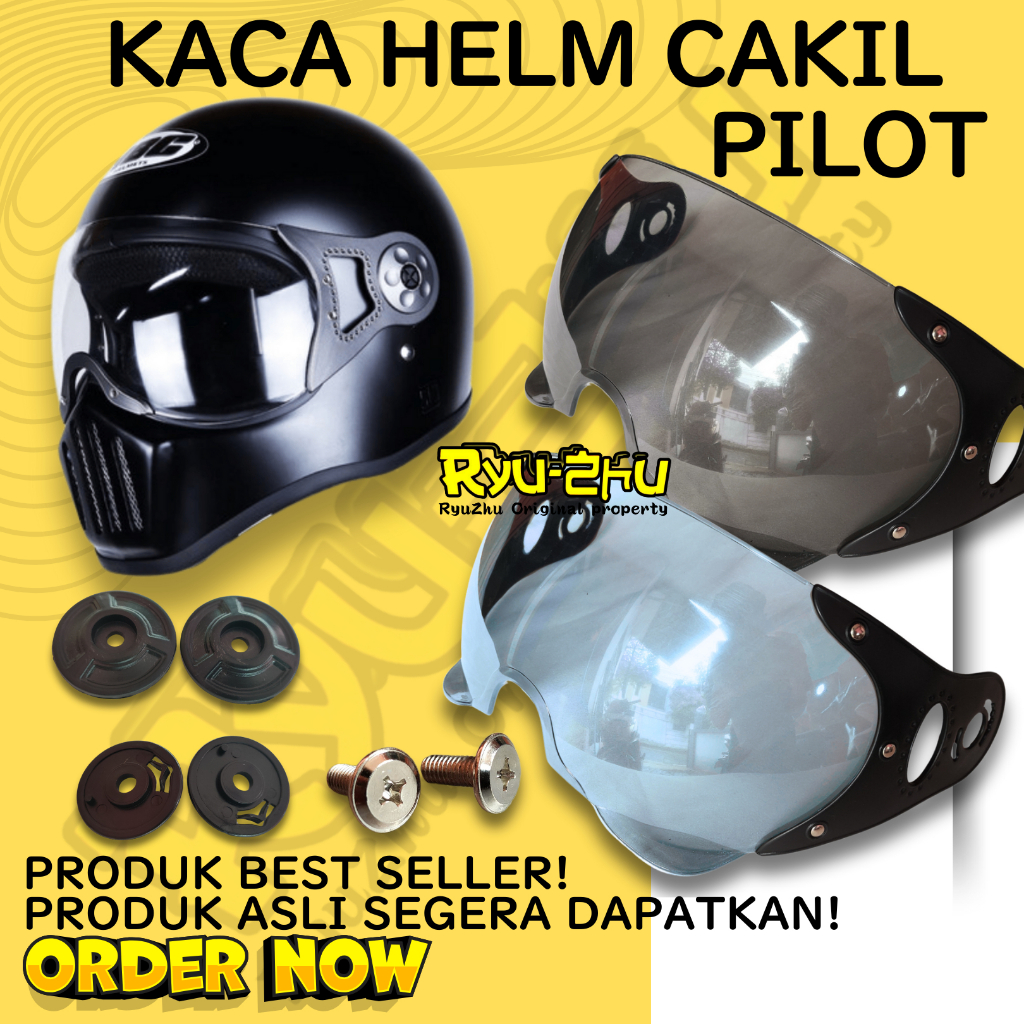 Jual KACA HELM PILOT CAKIL RETRO KLASIK FULL FACE | Shopee Indonesia