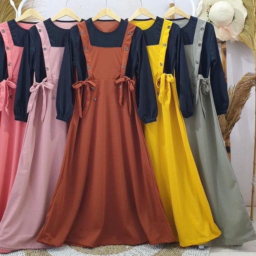 Jual Iriana Dress Baju Gamis REMAJA OVERALL Wanita Muslim Terbaru INNER ...