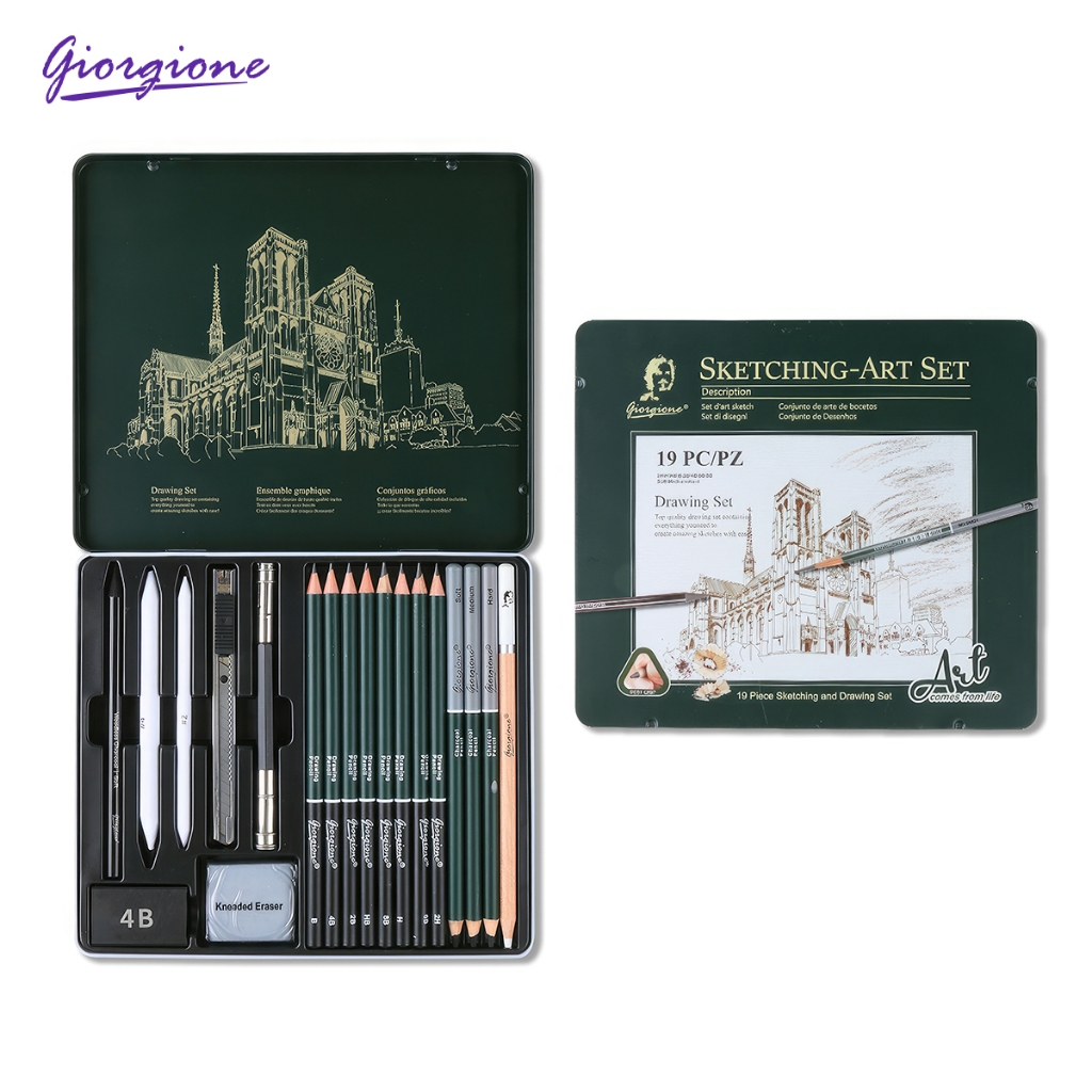 Jual Giorgione Set Kuas Sketsa Sketch Brush Set Profesional Pensil ...