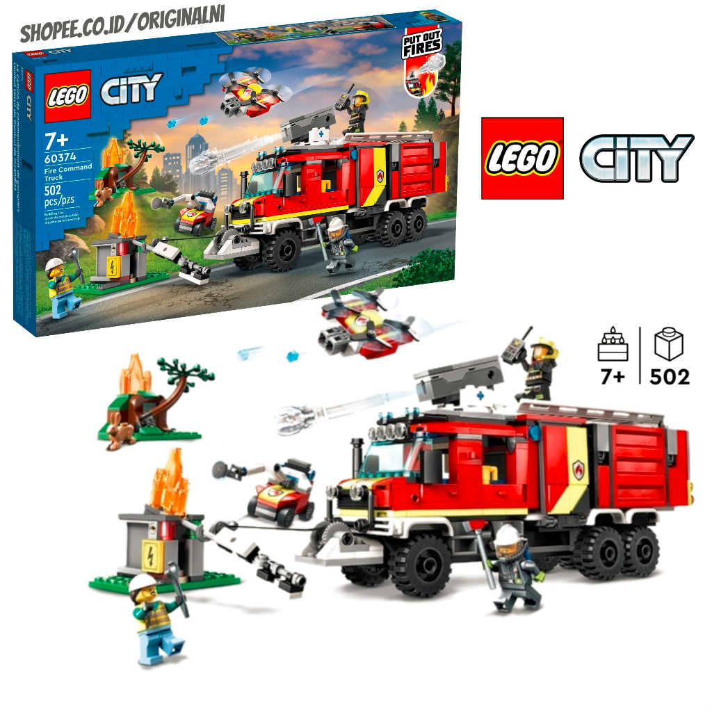 Jual LEGO City 60374 Fire Command Unit Building Toy Set (502 Pieces ...