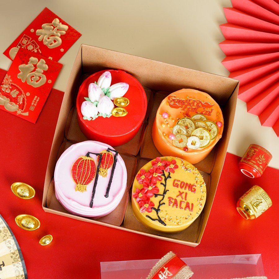 Jual CNY2025/Box Of 4 Mini Cake A/Kue Imlek/Imlek/Hampers/Parcel ...