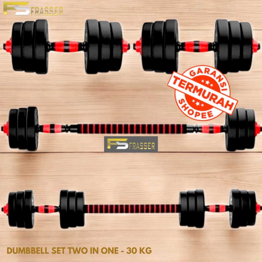 Jual Frasser Dumbbell Set Peralatan Fitness 30 Kg Tiang Angkat Fitness Dumbell Barbel Set DMB BK ...