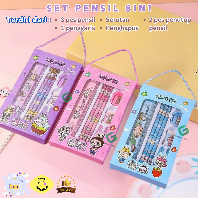 Jual Alat Tulis Sekolah Pensil Penghapus Penggaris Labubu / Stationery ...