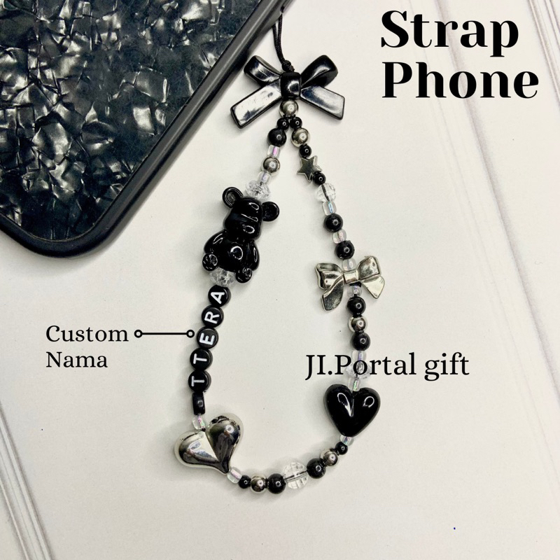 Jual Ji portal gift-STRAP PHONE CUSTOM NAMA-Gantungan HP Beruang/Love ...
