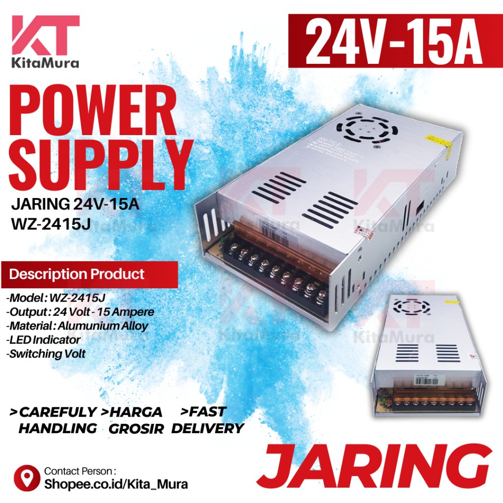 Jual Power Supply 24V/15A DC Switching Adapter Waterproof PSU | Shopee ...