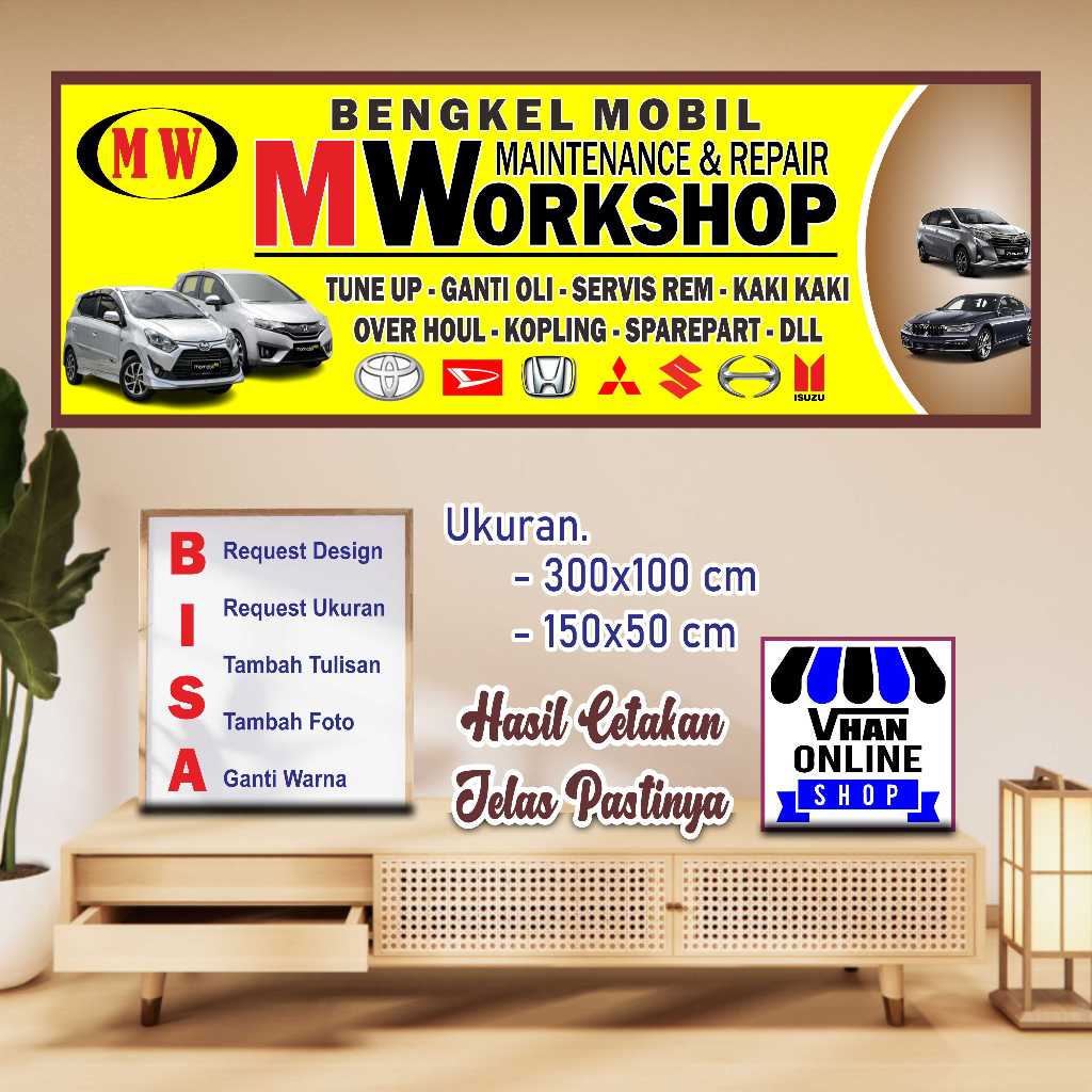 Jual Cetak Spanduk Banner Bengkel Mobil dan Sparepart Bahan Kuat ...