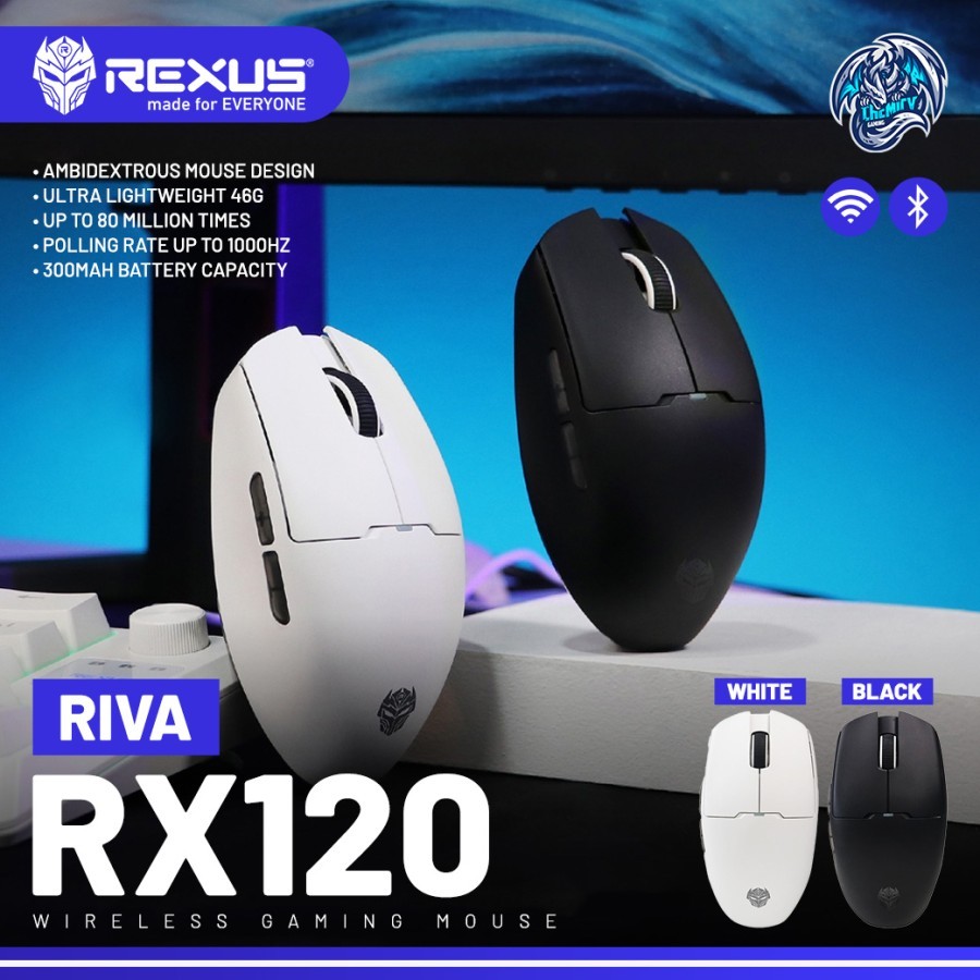 Jual Rexus Riva RX120 / RX-120 Tri Wireless Gaming Mouse | Shopee Indonesia