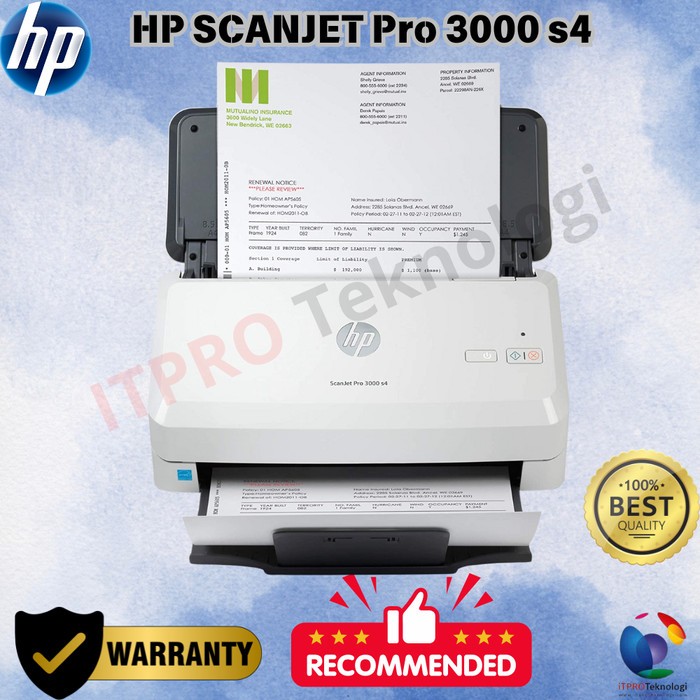 Jual SCANNER HP SCANJET PRO 3000 S4 - SHEET FEED SCANNER RESMI | Shopee ...