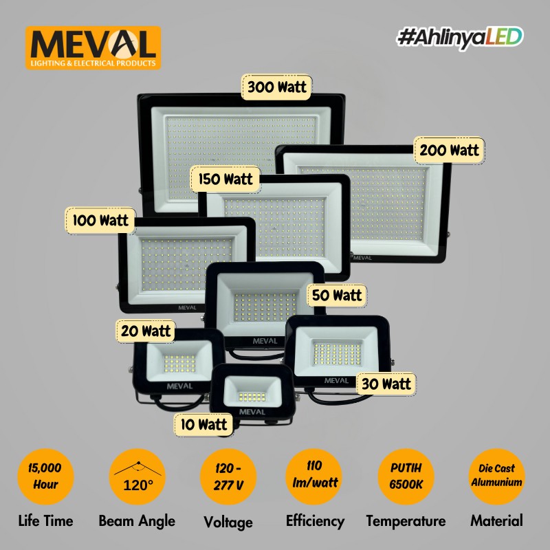 Jual MEVAL Lampu Sorot LED Floodlight Tahan Air - 200 Watt | Shopee ...