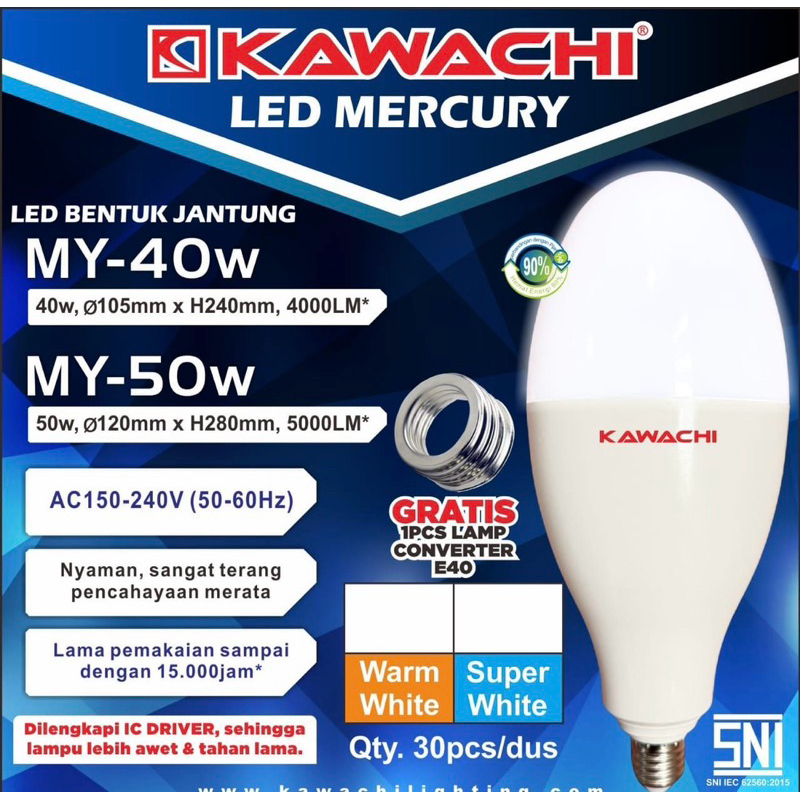 Jual Lampu led lampu mercury daya besar hemat energy kawachi led ...