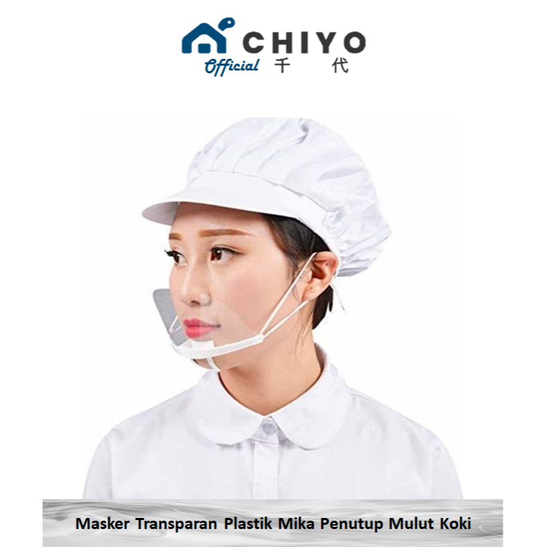 Jual CHIYO Living - Masker Transparan Plastik Mika Penutup Mulut Koki ...