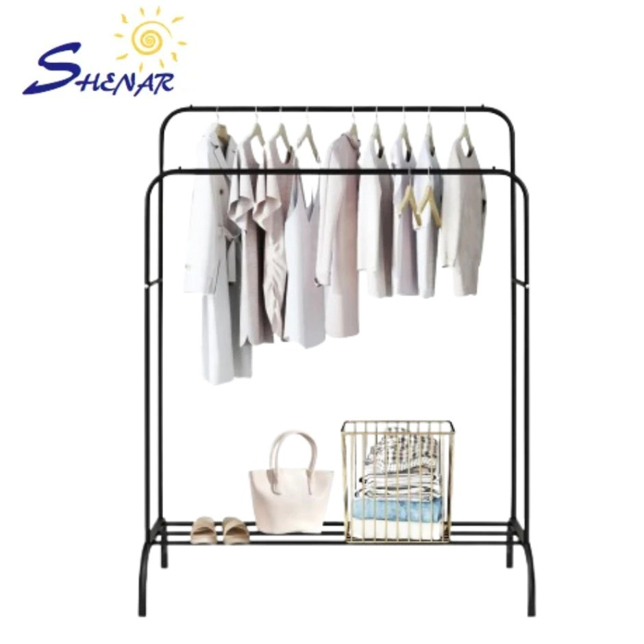 Jual SHENAR Double Big Stand Hanger Double Pole Caramel Gantungan Baju ...