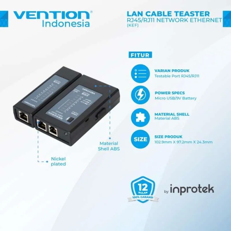 Jual Vention Manual Network Cable Tester Alat Penguji LAN Ethernet RJ45 ...