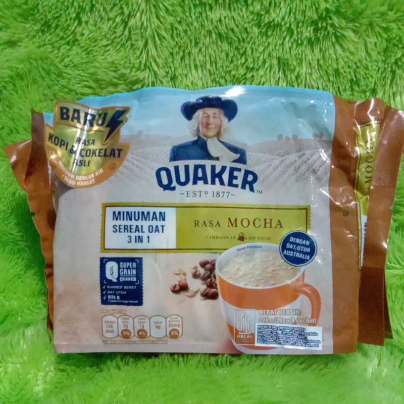 Jual Quaker sereal oat 3 in 1 rasa mocha 224gr(28gr x 8 sachet ...