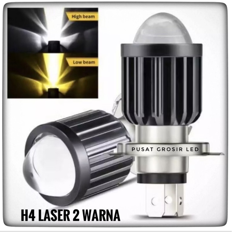 Jual Lampu Led H4 Laser 12v-24v 2 Warna Putih Kuning | Shopee Indonesia