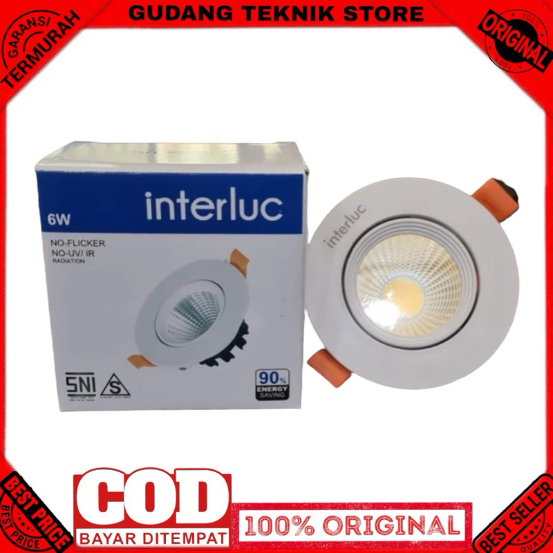 Jual INTERLUC LAMPU SPOTLIGHT LED 6W 6 WATT SPOT ADJUSTABLE BERGARANSI ...