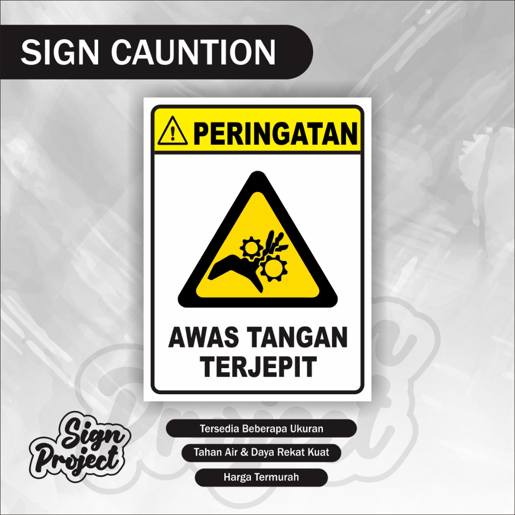 Jual Stiker Peringatan Awas Tangan Terjepit / Sticker Awas Tangan ...