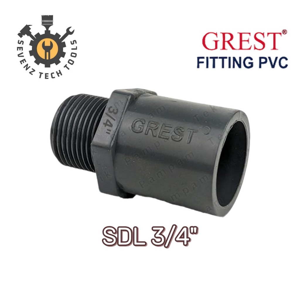 Jual SDL SOK DRAT LUAR PIPA PVC 3/4"X3/4" INCH GREST FITTING PVC SOCKET ...