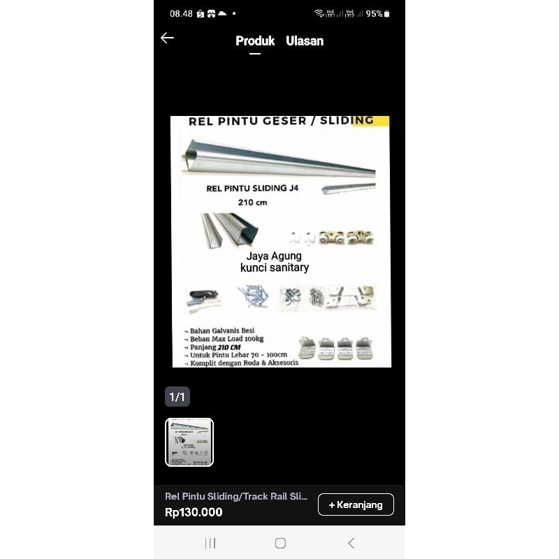 Jual Rel Pintu Sliding/Track Rail Sliding Pintu Geser Galvanis 2,1 Meter | Shopee Indonesia