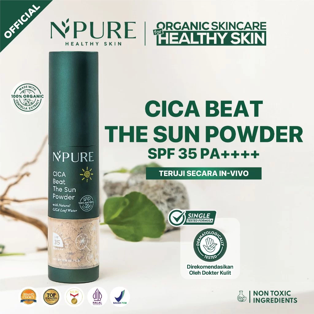 Jual Bear Cosmetic - NPURE Cica Beat The Sun Powder SPF35 PA ...