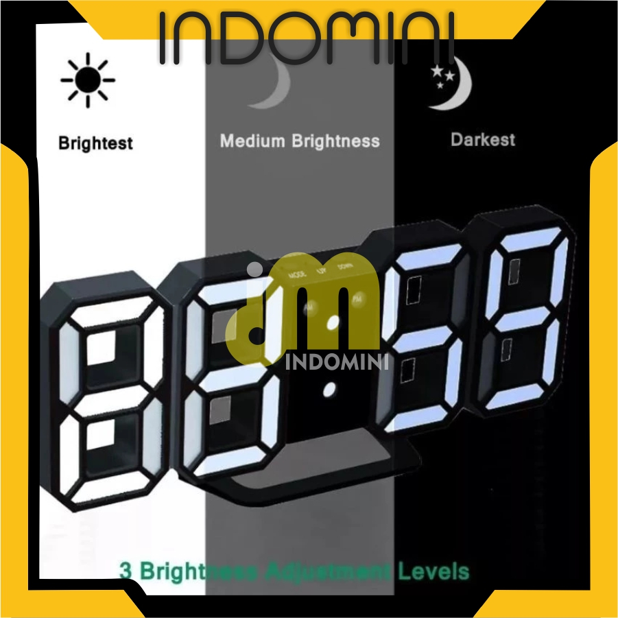 Jual INDOMINI Jam Dinding Digital LED 3D Gaya Modern Untuk Dekorasi ...