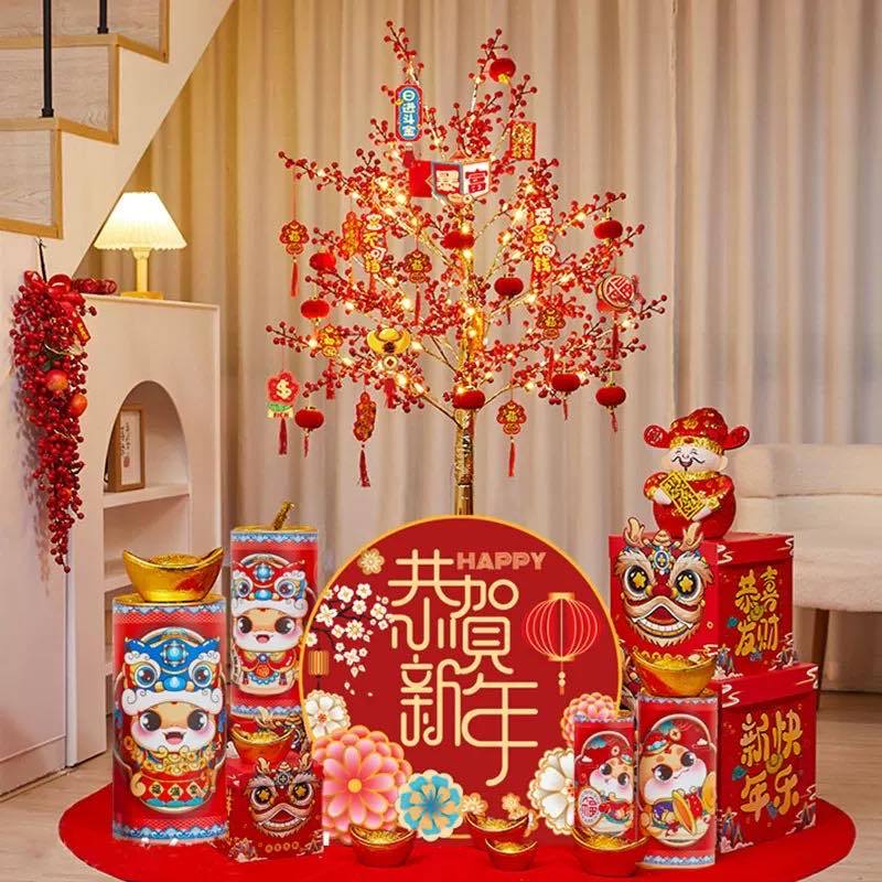 Jual Pohon Imlek LED Besar Full Set Ornamen Aksesoris CNY/Chinesse New ...