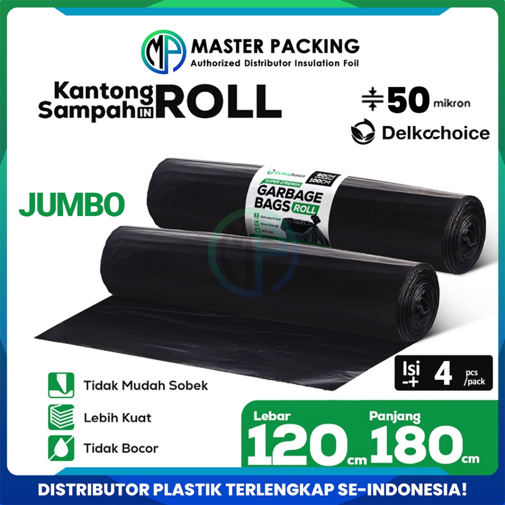 Jual Kantong Kresek Plastik Sampah 120cm x 180cm Hitam Besar JUMBO / Trash Bag / Garbage Bags ...