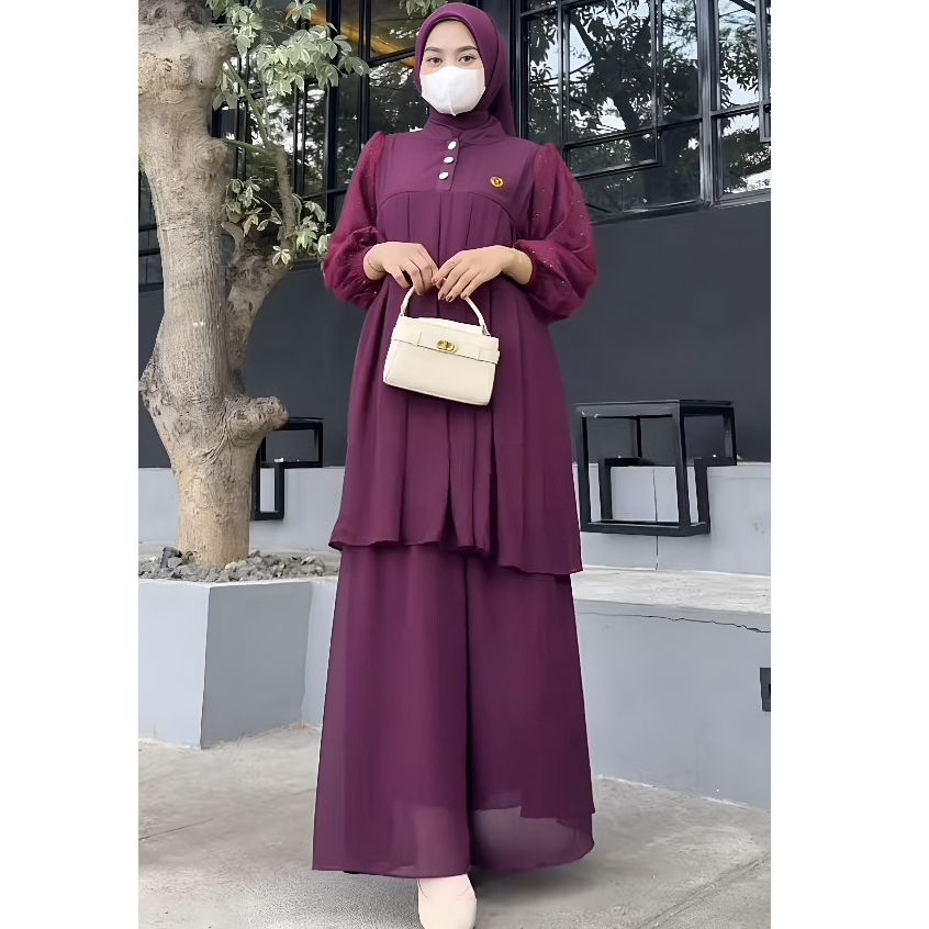 Jual Kalia Set Baju Rok Muslim Bahan Ceruty Babydoll Full Furing ...