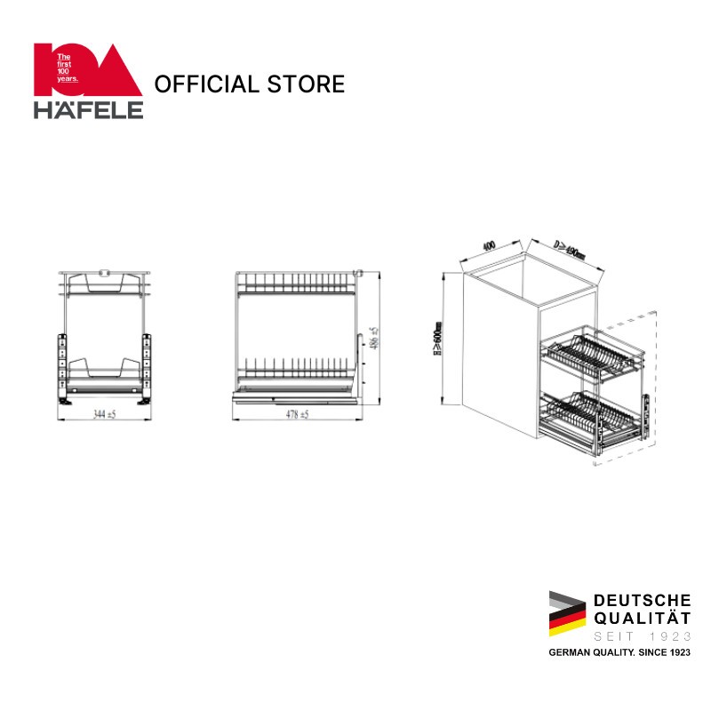 Jual Hafele Rak Piring Dapur 400mm Kabinet Multifungsi - Multifunction ...