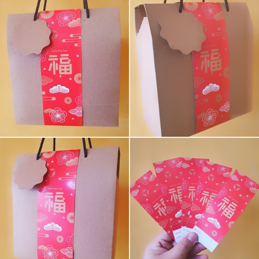 Jual 5 Pcs Gable Box Hampers Kue Imlek Kotak Packaging Cookies Cny Muat ...