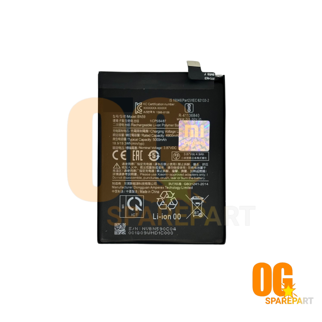 Jual Baterai Battery Batre Xiaomi Redmi NOTE 10 NOTE 10S BN59 ORIGINAL ...
