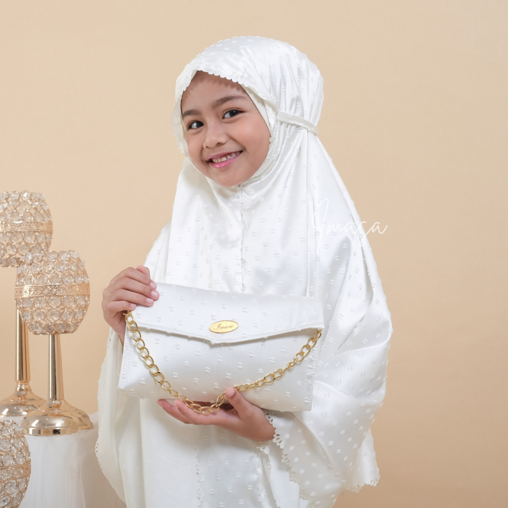 Jual IMASA - Mukena anak armani silk Uragiri 2 IN 1 lasercut mewah ...