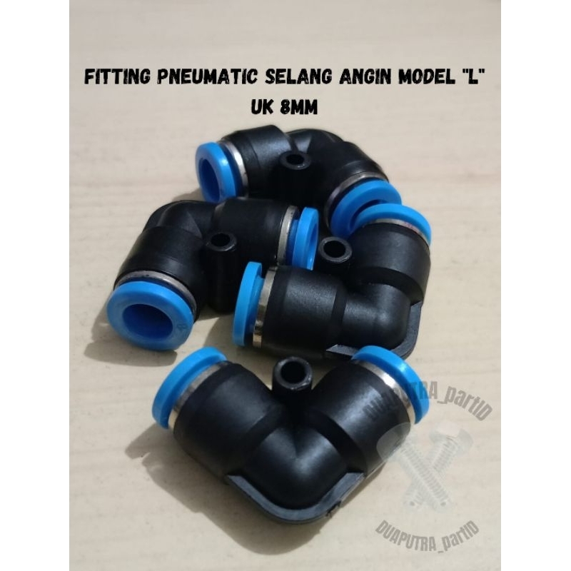 Jual fitting pneumatic selang angin selang telolet sambungan angin model "L" ukuran 8mm | Shopee ...