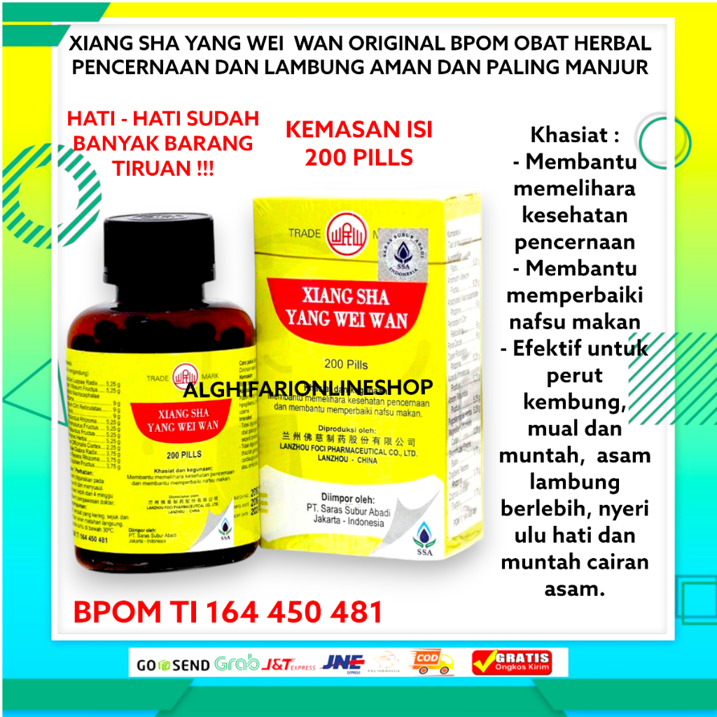 Jual XIANG SHA YANG WEI WAN ORIGINAL BPOM OBAT HERBAL PENCERNAAN DAN ...
