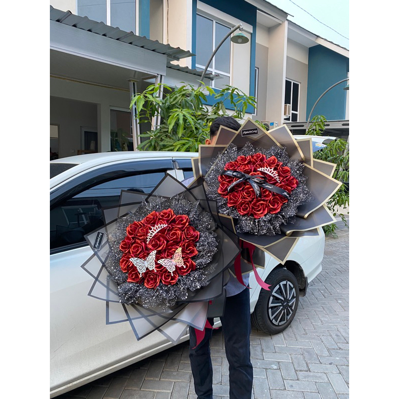 Jual bunga satin / buket bunga satin / buket / buket pita satin / buket ...