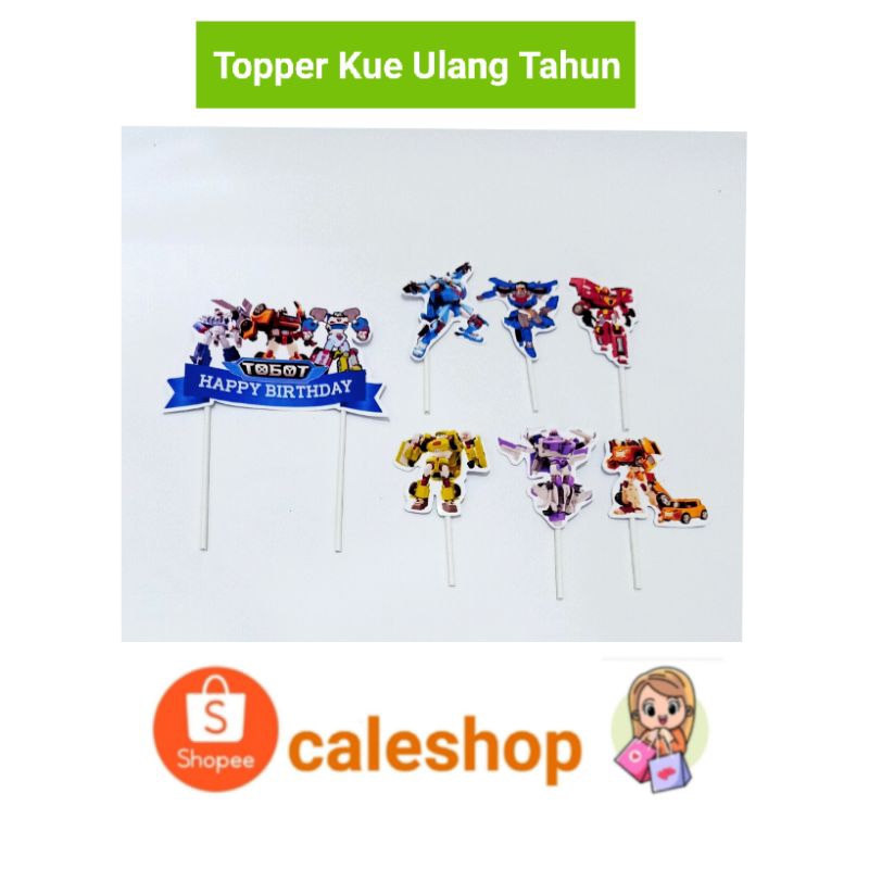 Jual Topper Kertas Kue Ulang Tahun Anak Tobot Robot dan Transformers ...