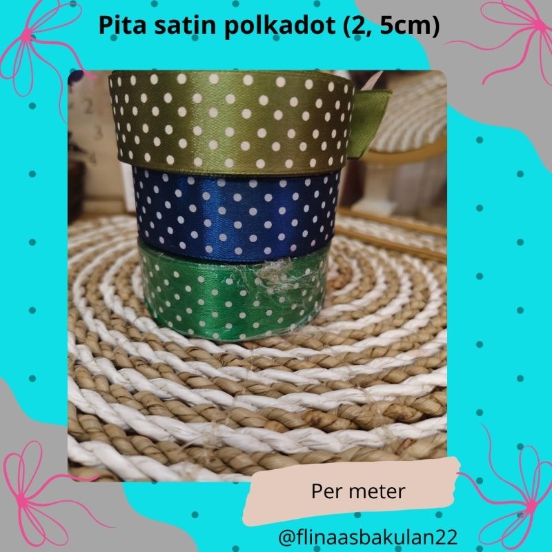 Jual pita motif polkadot per meter | Shopee Indonesia