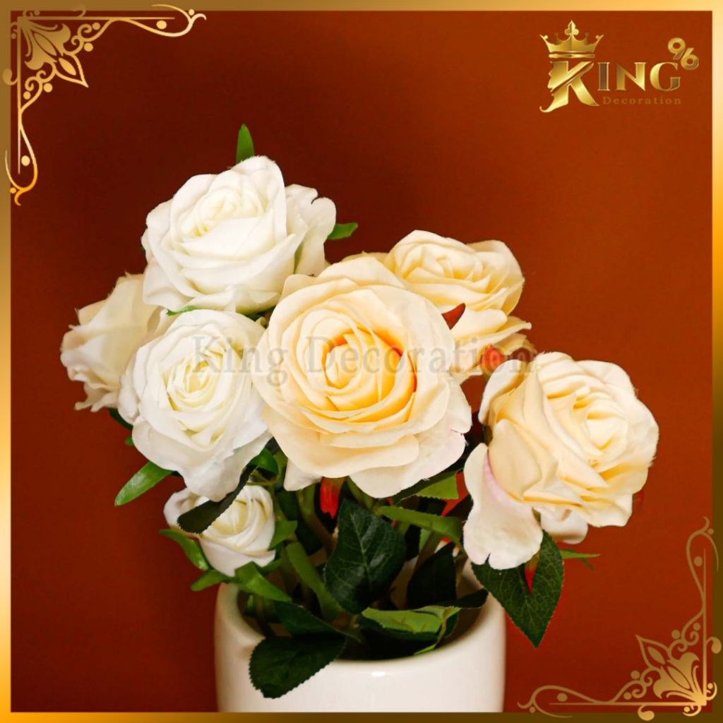 Jual ROSE AMORE/MAWAR ARTIFICIAL CABANG 5/ Cocok untuk dekorasi cafe ...