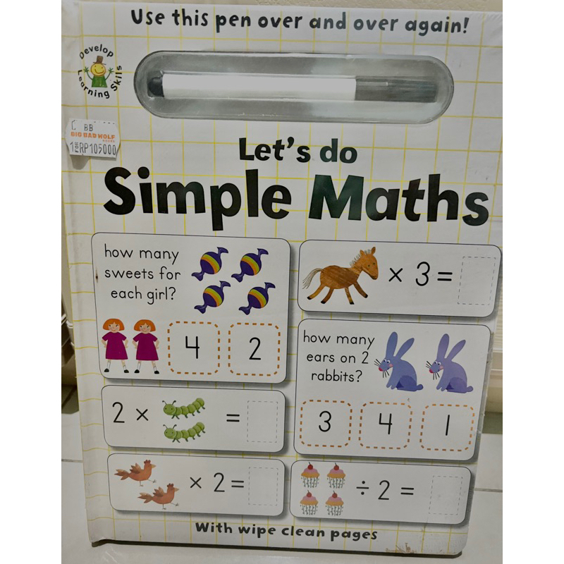 Jual Buku Edukasi BBW Big Bad Wolf Wipe and Clean Book Simple Math /123 ...