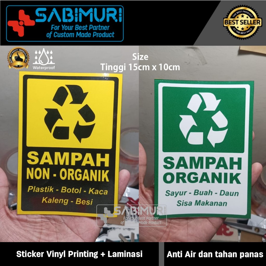 Jual Sticker Vinyl - Tempat Sampah Organik Non Organik | Shopee Indonesia