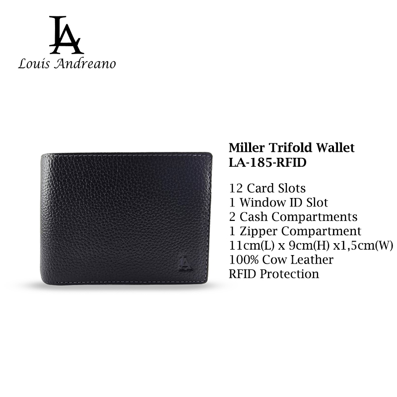 Jual Louis Andreano LA-185 Dompet Pria Trifold Anti-RFID / RFID ...