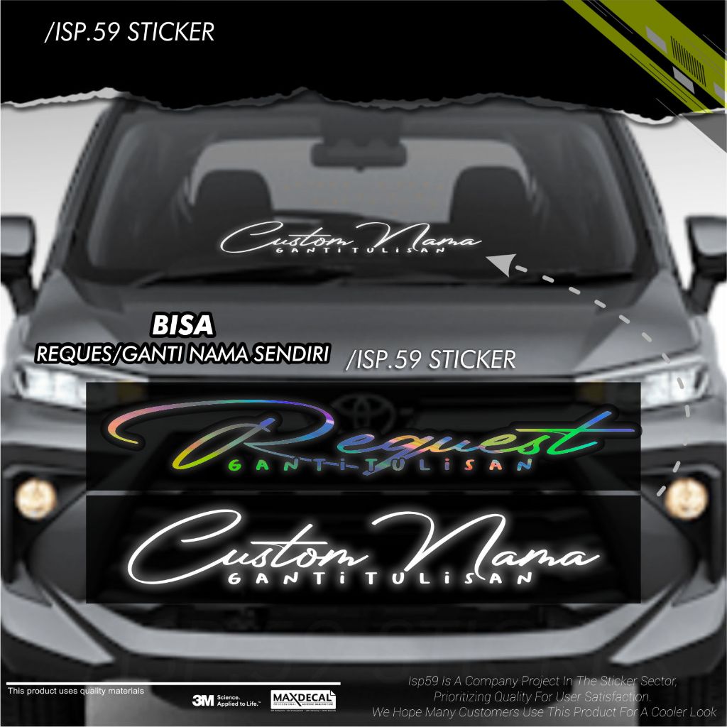 Jual Stiker mobil PELANGI (TULISAN NAMA CUSTOM REQUES) bikin nama suka ...