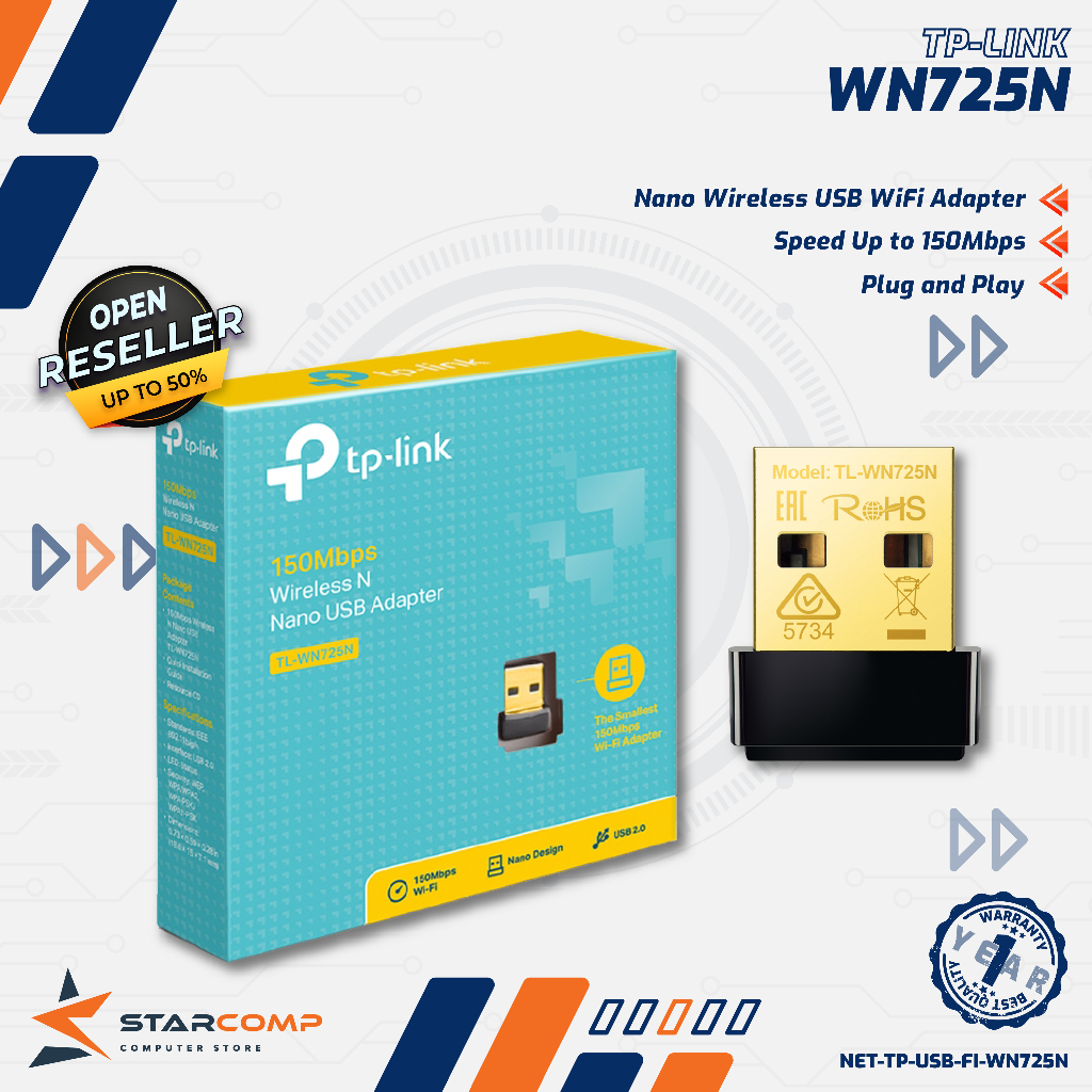 Jual TP-Link WN725N Nano Wireless USB WiFi Adapter 150Mbps | Shopee ...