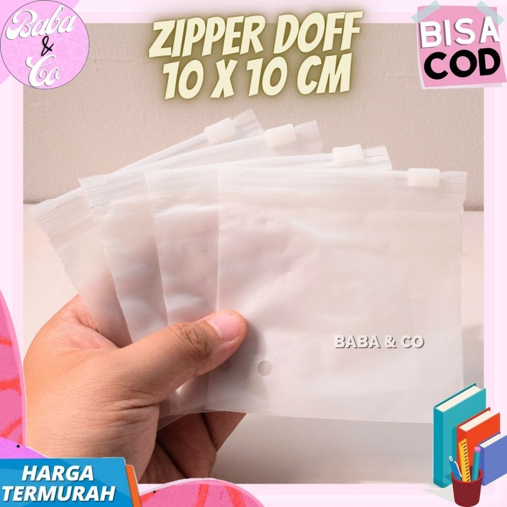 Jual ZIPPER CLIP DOFF 10cm X 10 cm KANTONG KEMASAN ZIPPER MINI PLASTIK ...