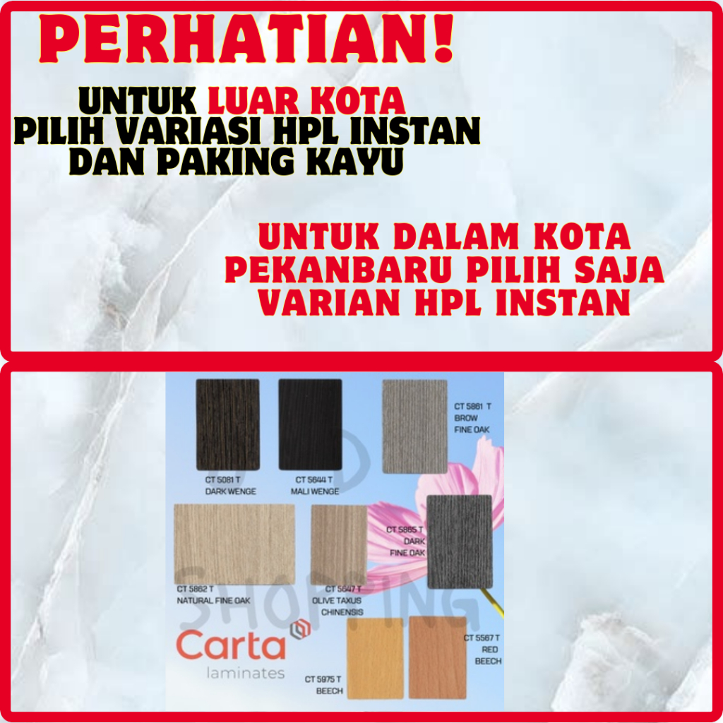 Jual (LUAR KOTA WAJIB PALLET KAYU) HPL CARTA WOODGRAIN CT 5081/5644 ...