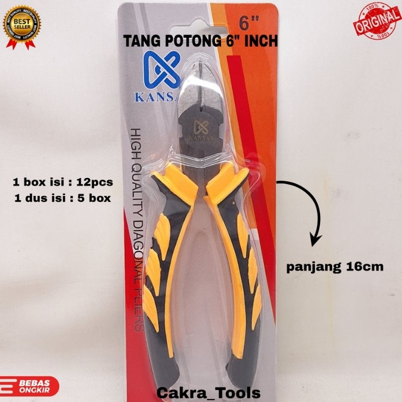 Jual TANG POTONG 6" DIAGONAL CUTTING PLIER KARET BLISTER | Shopee Indonesia