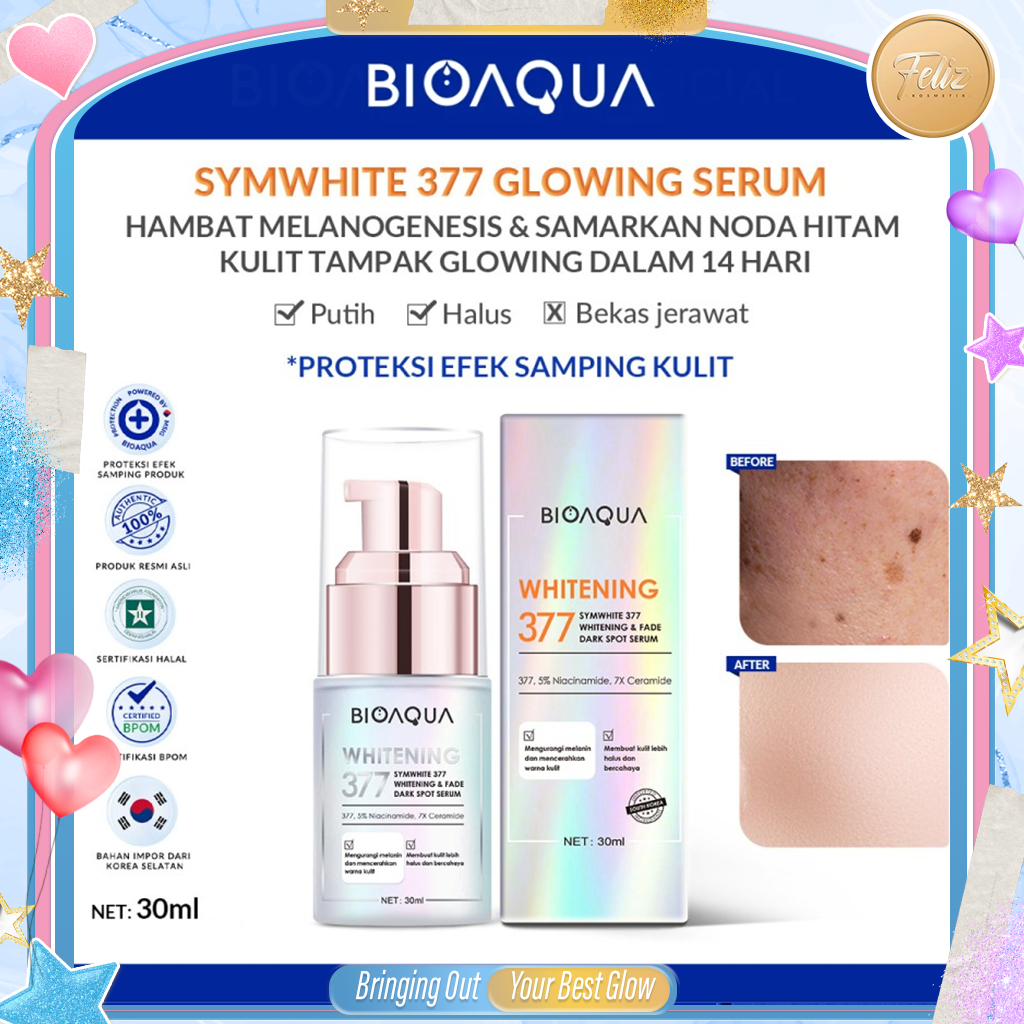 Jual * FELIZ * BIOAQUA SymWhite 377 Whitening & Fade Dark Spot Serum 30ml | Shopee Indonesia
