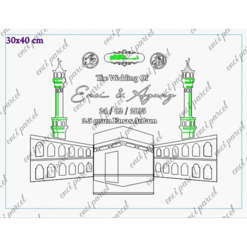 Jual kode 229 set dekorasi mahar miniatur ka'bah masjidil haram mekkah ...