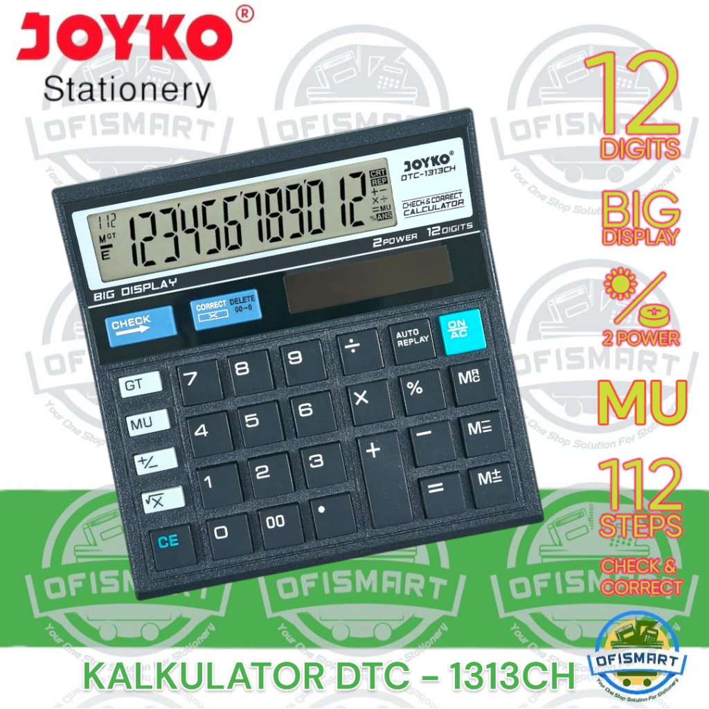 Jual Joyko Kalkulator 12 Digits Electronic Calculator DTC-1313CH | @1 ...